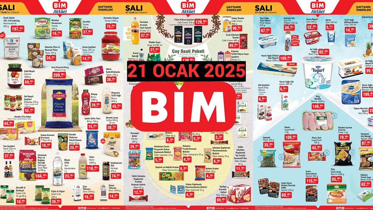 BİM 21 Ocak Salı 2025 aktüel indirim kataloğu yayımlandı. BİM'de Salı günü ne var, indirimli ...