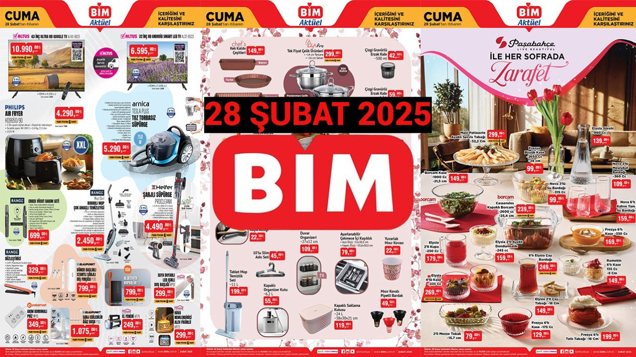 BİM 28 Şubat Cuma 2025 aktüel indirim kataloğu yayımlandı. BİM'de cuma günü neler var, indirimli ...