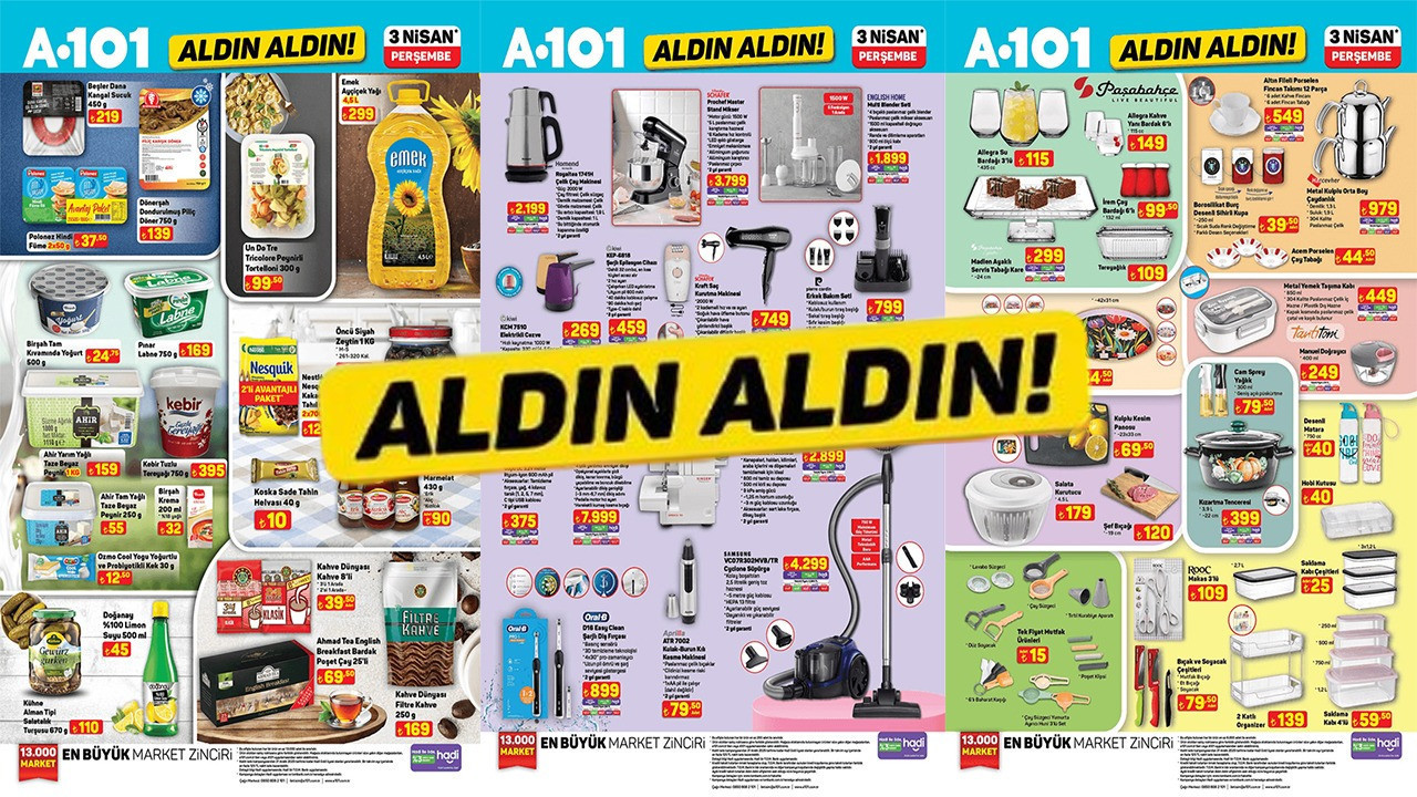 A101 3 Nisan 2025 Perşembe Aldın Aldın kataloğu yayımlandı: A101 Aldın Aldın kataloğunda bu ...
