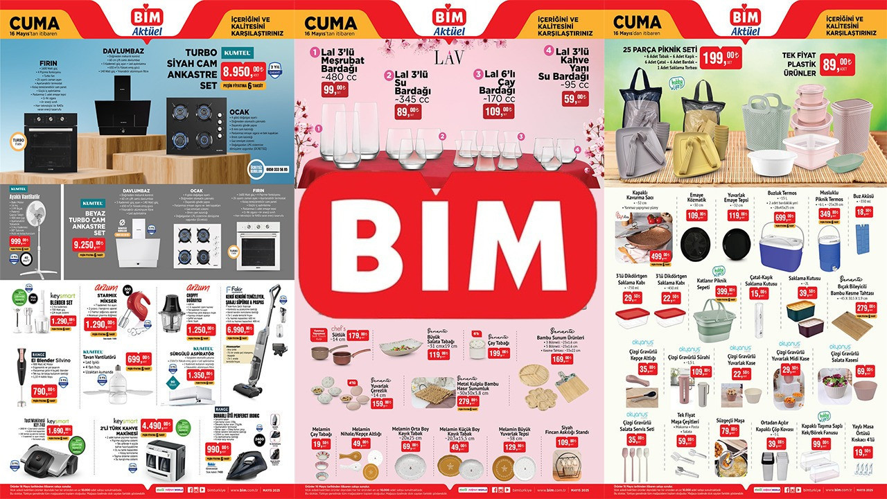 BİM 16 Mayıs 2025 Cuma aktüel indirim kataloğu yayımlandı. BİM'de cuma günü hangi ürünler indirimde?